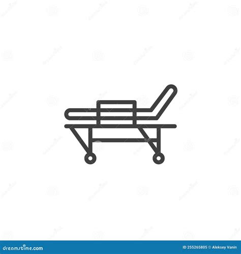 Medical Stretcher Line Icon Stock Vector Illustration Of Medical