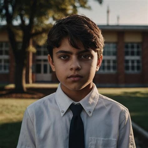 Portrait Of Black Non Binary Teenager Student In School Classroom