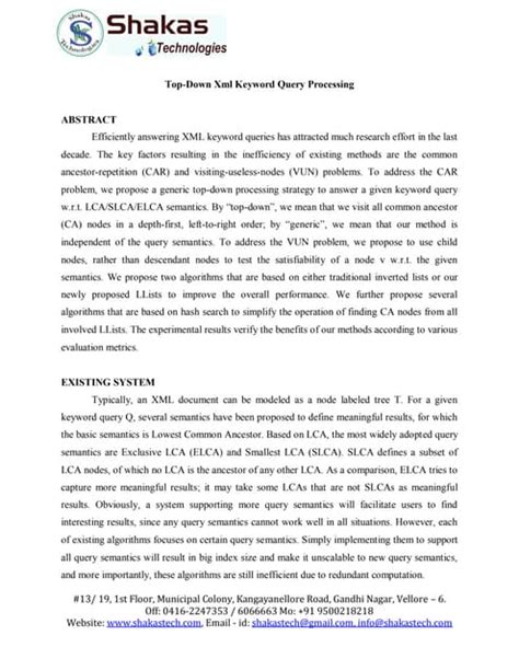 Top Down Xml Keyword Query Processing Pdf