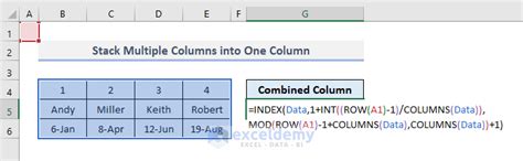How To Combine Multiple Columns Into One Column In Excel Exceldemy