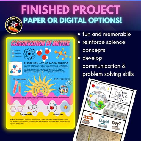 Classification Of Matter Chemistry Project Fun Stem One Pager Activity