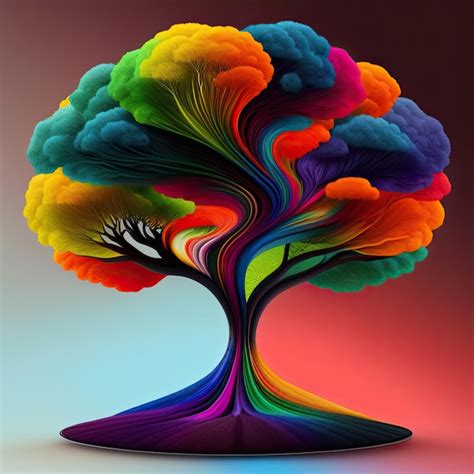 Premium Ai Image Abstract Color Tree