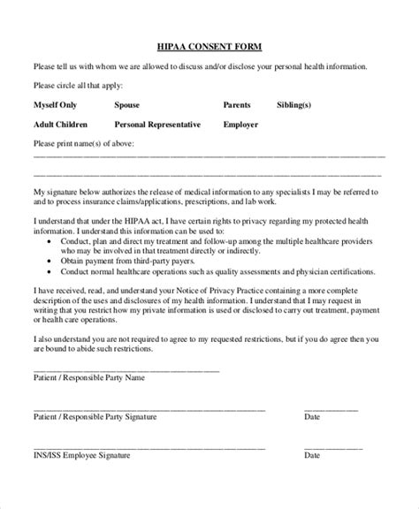 Hipaa Consent Form Template