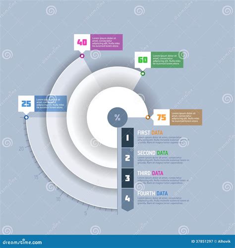 Pie Chart Circle Graph Infographics Element Stock Vector