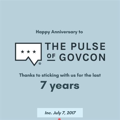 The Pulse Of Govcon On Linkedin Happy Anniversary To The Pulse Of Govcon Thank You To Everyone