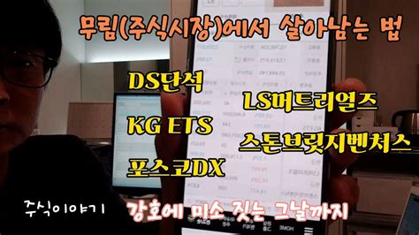 Ds단석 포스코dx 무림주식시장에서 살아남는 법 주식이야기스톤브릿지벤처스ls머트리얼즈kgets강호에미소