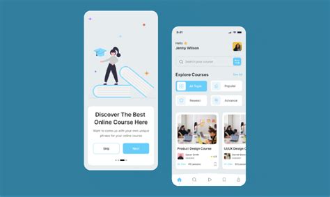 Learning App UIUX Design Figma Mobile Template UI Free