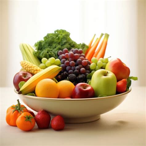 Premium Photo A Bowl Of Fresh Fruit And Vegetables