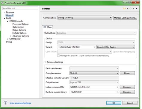 Tms320f28069m Example Project Build Issue C2000 Microcontrollers Forum C2000™︎