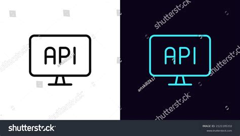 Outline Api Icon Editable Stroke Computer Stock Vector Royalty Free Shutterstock