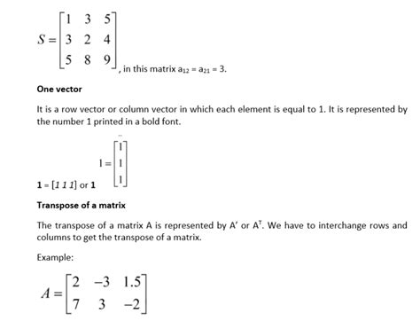Matrix Notation CBSE CLASS
