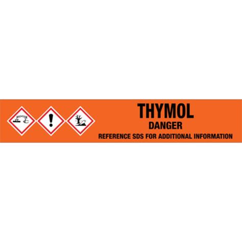 Thymol Cas 89 83 8 Ghs Pipe Marking Label Comprehensive Safety