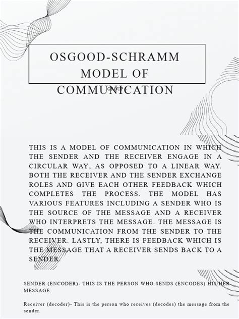 Osgood Schramm Model Of Communication Pdf Communication