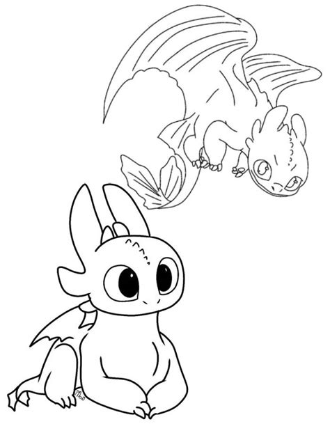 How To Train Your Dragon Coloring Pages Light Fury And Toothless At