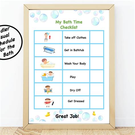 Bath Visual Schedule Etsy