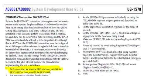Fpga Clock For Prbs Test When Using The Xilinx Jesd204c Cores Instead Of Adi Jesd204c Core Q