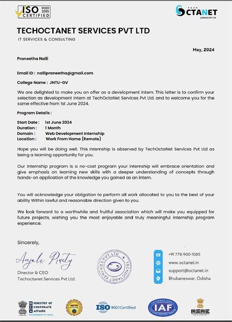 Praneetha Nalli On Linkedin Octanet Internship Webdevelopment