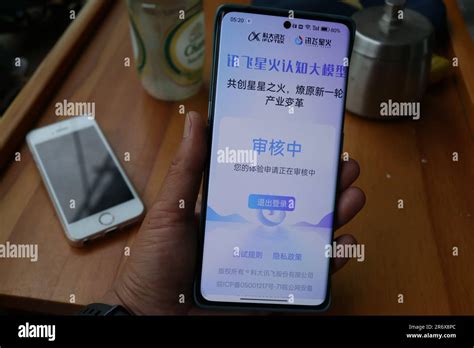 Shanghai China June 12 2023 A Citizen Registers To Use The Iflytek Cognitive Big Model
