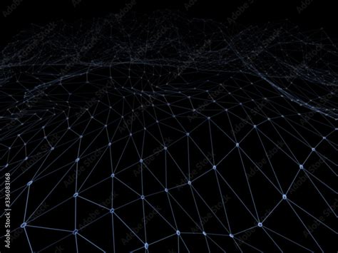 Abstract 3d Plexus Background Technology Blockchain Digital Data Background Particles And