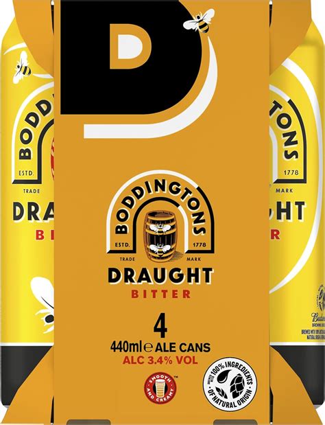 Boddingtons Draught Bitter Beer 4 X 440ml Cans Uk Grocery