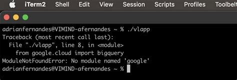 M1 Macbook Import From Google Cloud Import Bigquery ModuleNotFoundError
