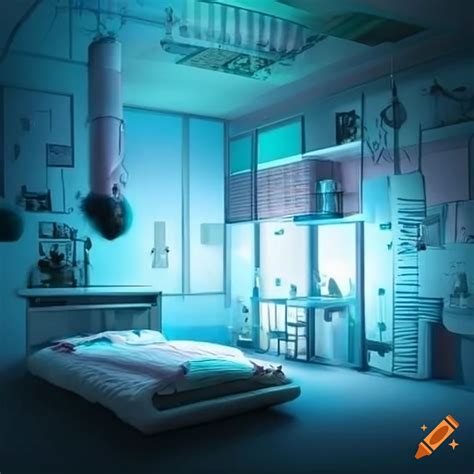Science Lab Bedroom Science Research Lab Room Interior Cartoon Vector