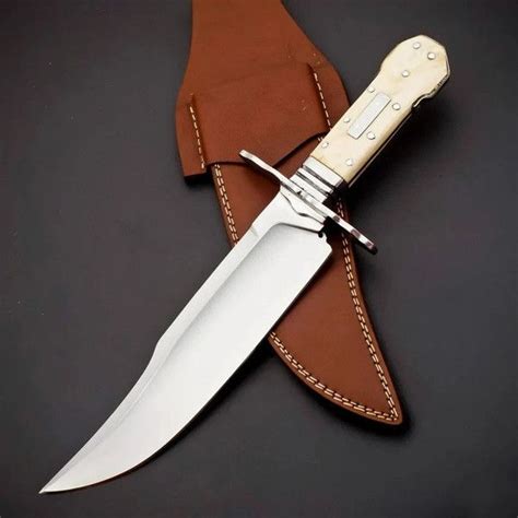 Custom Handmade 5160 Spring Steel Full Tang Bone Handle Bowie Knife