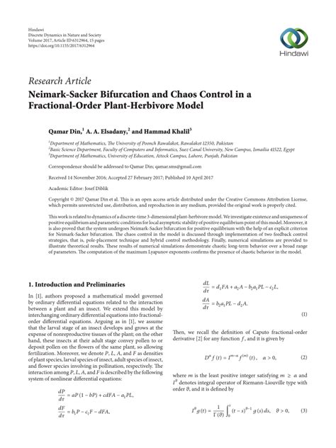Pdf Neimark Sacker Bifurcation And Chaos Control In A Fractional