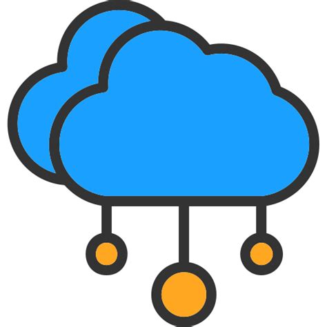 클라우드 컴퓨팅 무료 전자개 아이콘