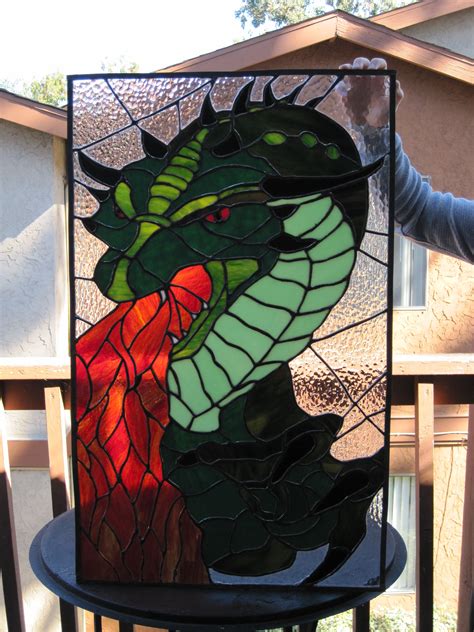 Dragon Stained Glass Window Panel At James Ivery Blog