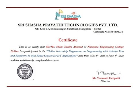 Zaafira Ahamed Shaik On Linkedin Intership Arduinouno Raspberrypi Sensors Iotdevelopment