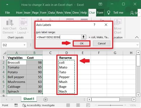 Excel 如何改变图表中的x轴 极客教程