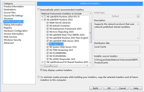 Cant Create Labview Installer Need Ni System Components From Ni Teststand Ni Community