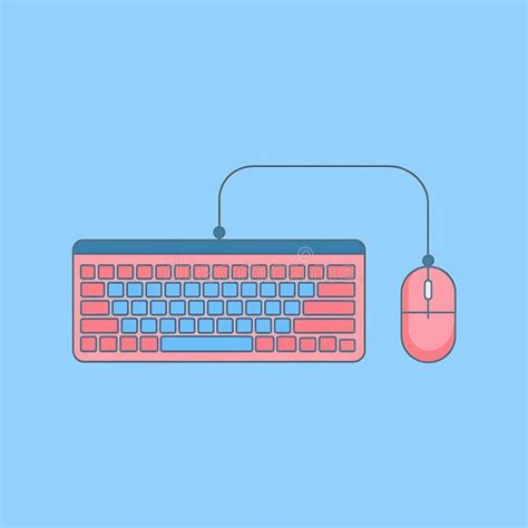 Pink Wired Keyboard And Mouse Computer Input Devices Stock Illustration Illustration Of