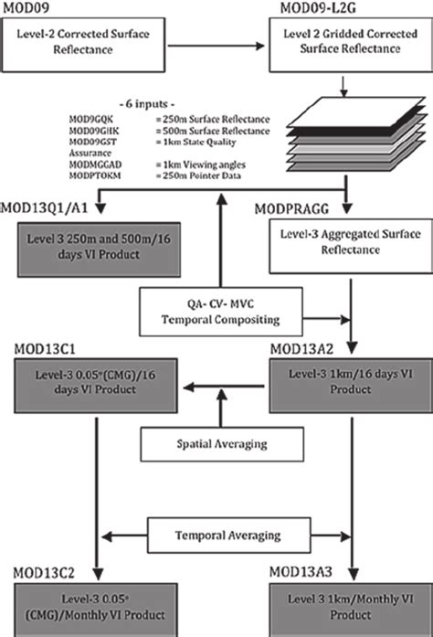1 overview of the terra modis vi product suite and input dependencies