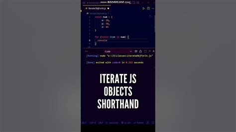 Iterate Javascript Object Properties Using Forin Loop 🤩😱 Shorts