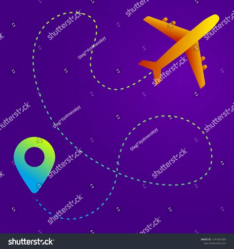 Airplane Line Dashed Path Lines Air Stock Illustration 1241061859 Shutterstock