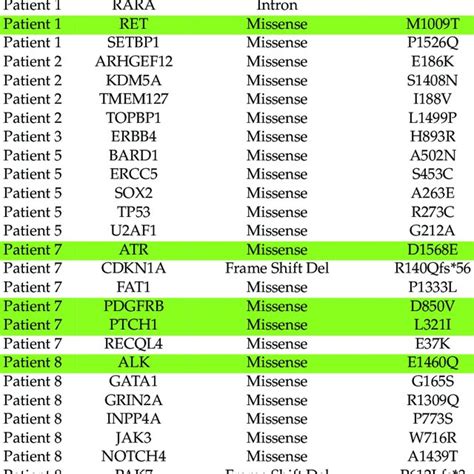 Somatic Mutations In Intimal Sarcoma Samples Potentially Actionable Download Scientific