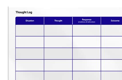 Thought Record Worksheet Therapist Aid