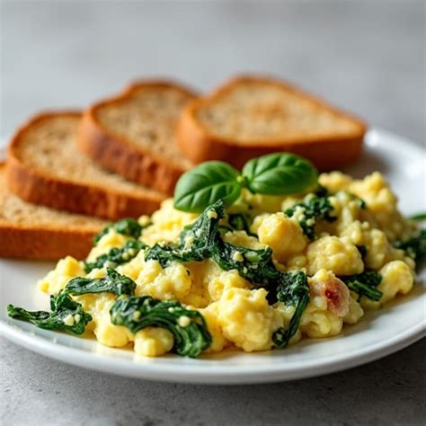 Egg White Spinach Scramble With Turkey Sausage