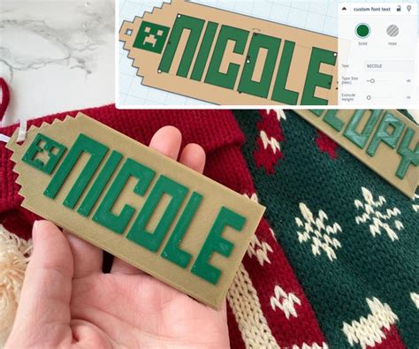Custom Fonts In Tinkercad Personalized Stocking Tags Tinkercad