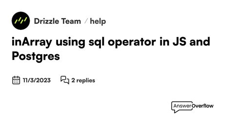 Inarray Using Sql`` Operator In Js And Postgres Drizzle Team