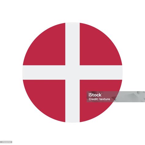 덴마크 국기입니다 덴마크 서클 플래그입니다 버튼 플래그 아이콘입니다 표준 색상 둥근 버튼 아이콘입니다 원 아이콘입니다 컴퓨터 일러스트레이션 디지털 일러스트레이션 벡터 일러스