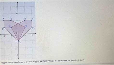 A E Polygon Abcde Is Reflected To Produce Polygon Abcde What Is The Equation For The