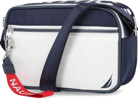 Nautica Womens High Seas Camera Crossbody Indigowhite One Size