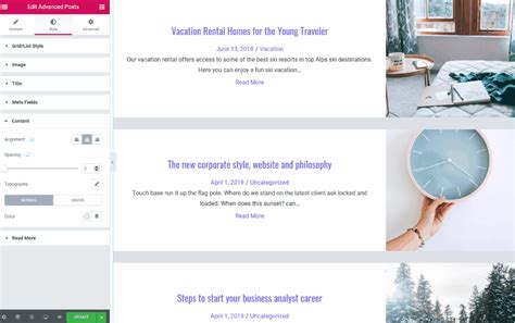 Stratum Advanced Posts Elementor Widget Motopress