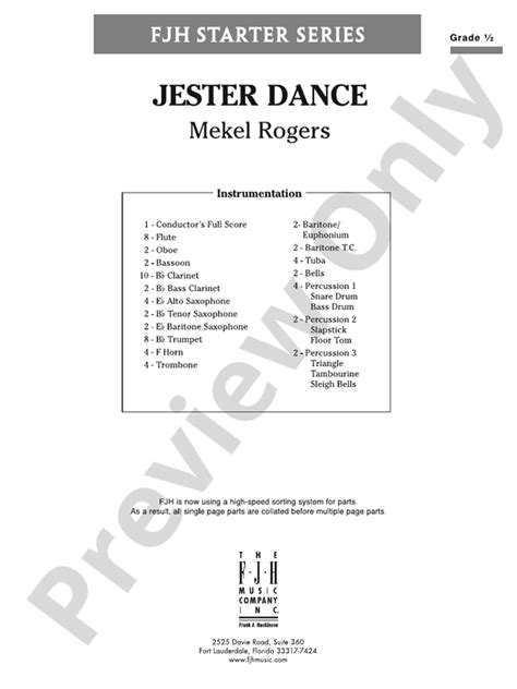 Jester Dance Score Mekel Rogers Digital Sheet Music Download