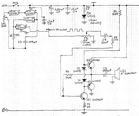 Cd4011 Oscillator Square Wave Output Fed To Transistor Audio Amplifier