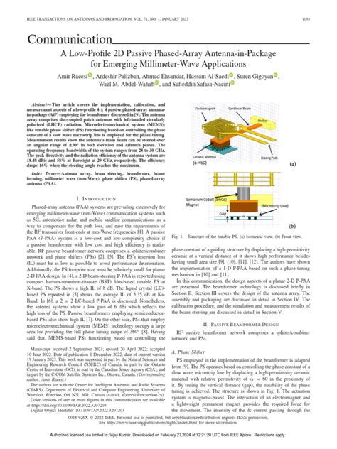 A Low Profile 2d Passive Phased Array Antenna In Package For Emerging