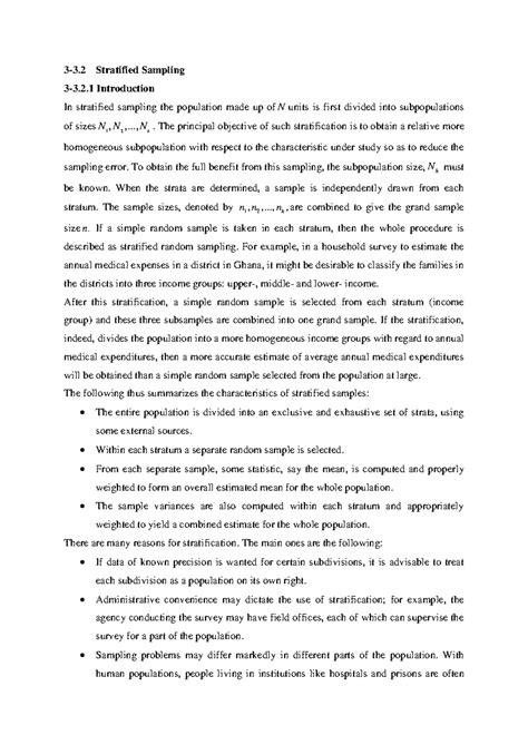 Statified Sampling Notes 3 3 Stratified Sampling 3 3 2 Introduction In Stratified Sampling The